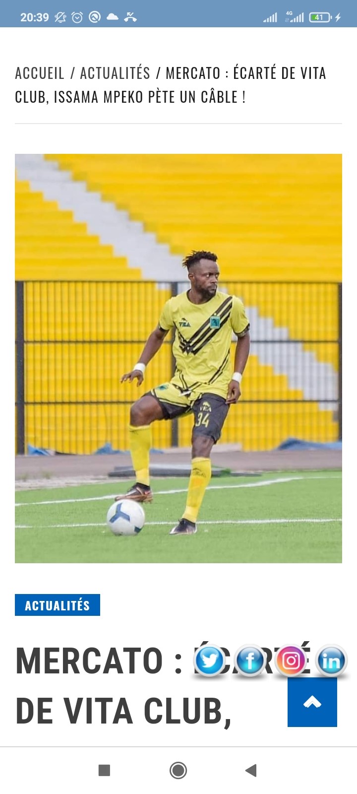 Football: la séparation de Djo Issama Mpeko et V. Club laisse des traces